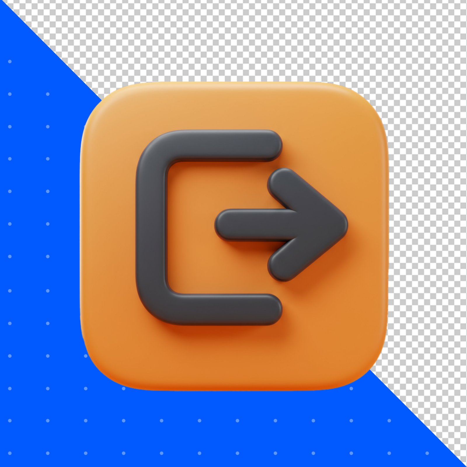 3D Exit Logout UI Icon with Transparent Background | 3D Exit Logout UI ...